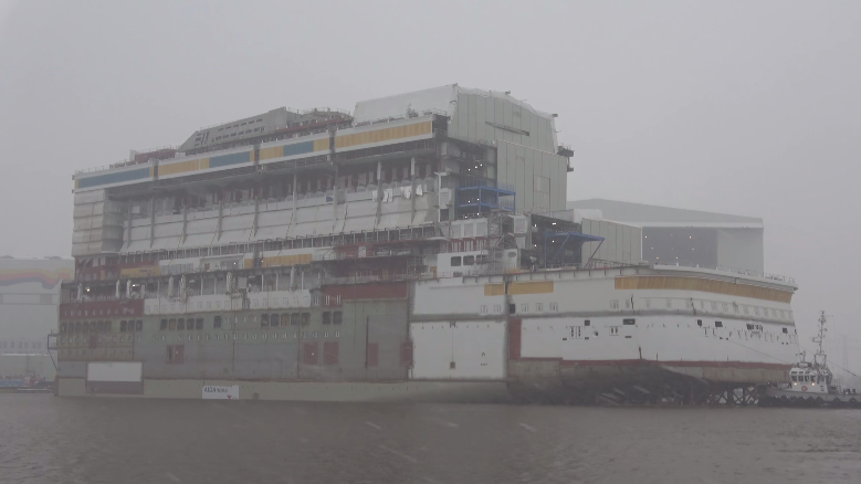 Video: Meyer Werft Floats Out AIDAnova's Stern